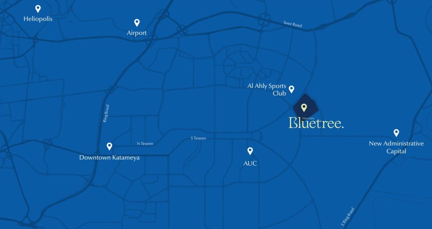 Exploring Blue Tree New Cairo Location in the Golden Square - Nawy